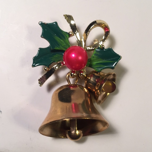 Vintage | Jewelry | Vintage Gold Holiday Bell Brooch | Poshmark